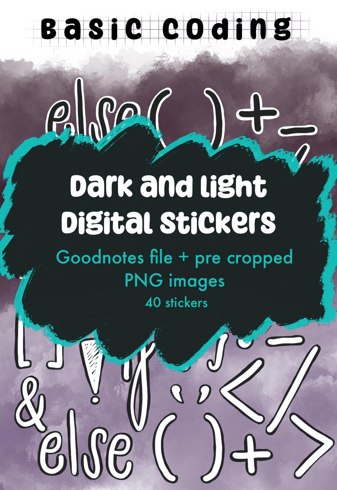 Basic Coding Stickers - Dark and Light Themes - Etsy
