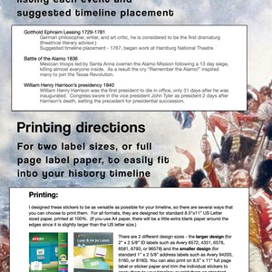 Timeline Stickers to Print for CC Challenge 3 Fall Semester - Etsy