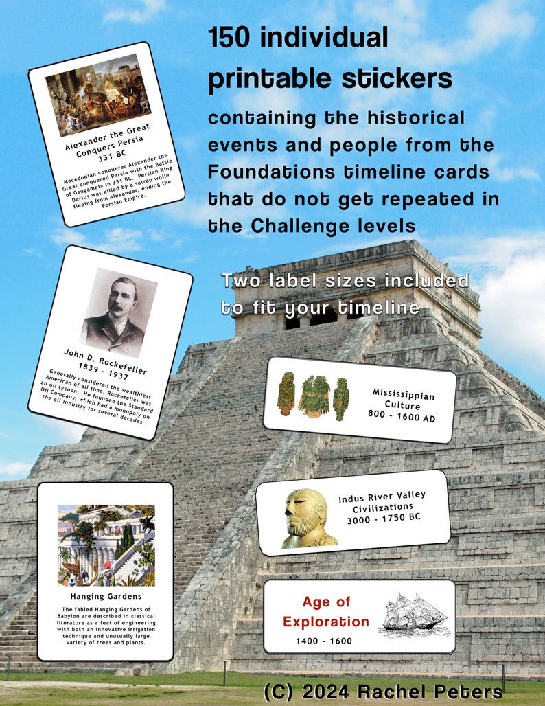 Timeline Stickers to Print for CC Foundations - Etsy