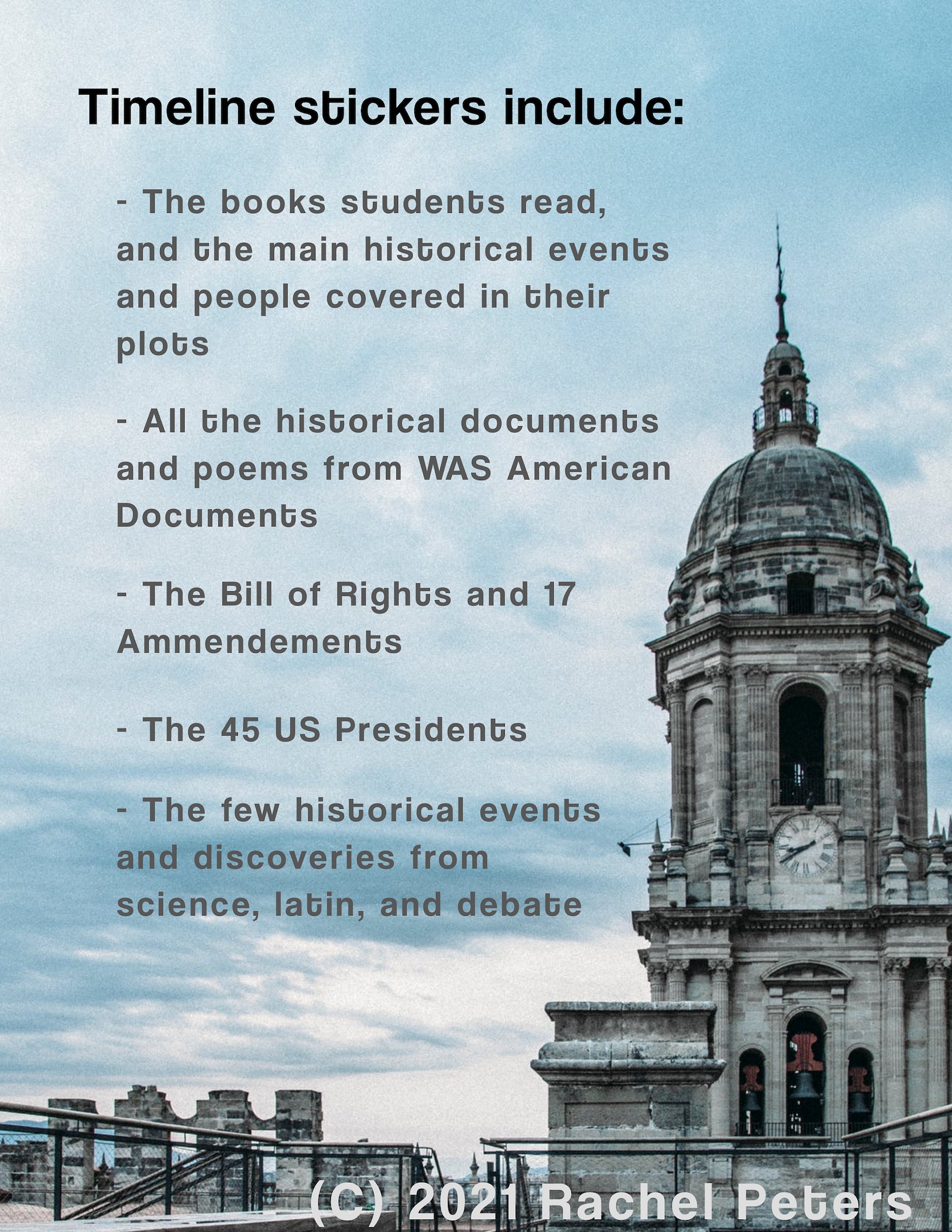 Timeline Stickers to Print for CC Challenge 1 (american History) - Etsy