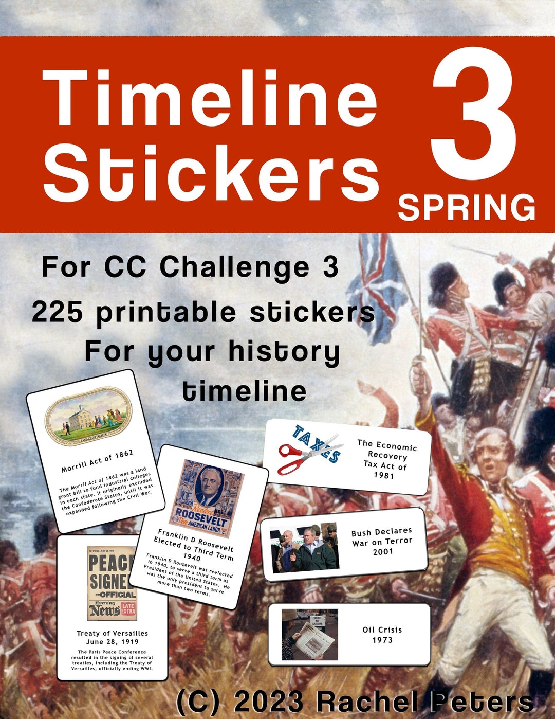 Timeline Stickers to Print for CC Challenge 3 Spring Semester - Etsy