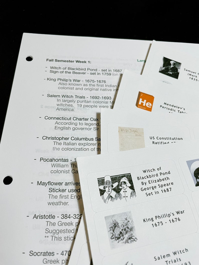 Small Timeline Stickers for CC Challenge 1 (american History) - Etsy