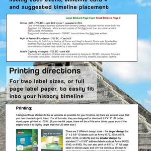 Timeline Stickers to Print for CC Foundations - Etsy