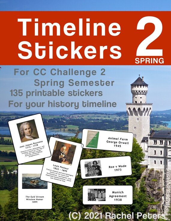Timeline Stickers to Print for CC Challenge 2 Spring Semester - Etsy