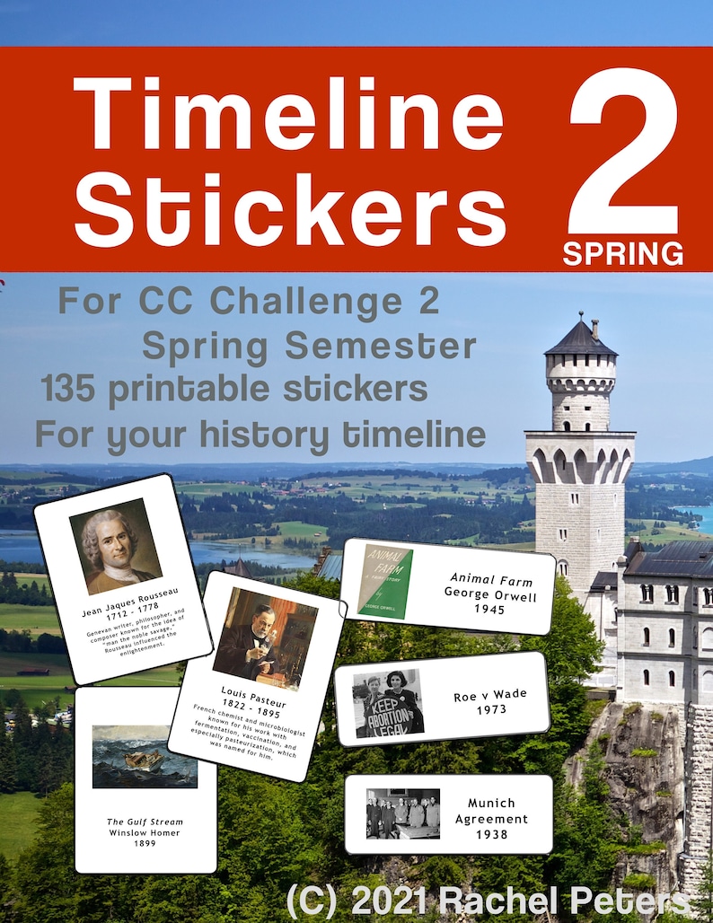 Timeline Stickers to Print for CC Challenge 2 Spring Semester - Etsy