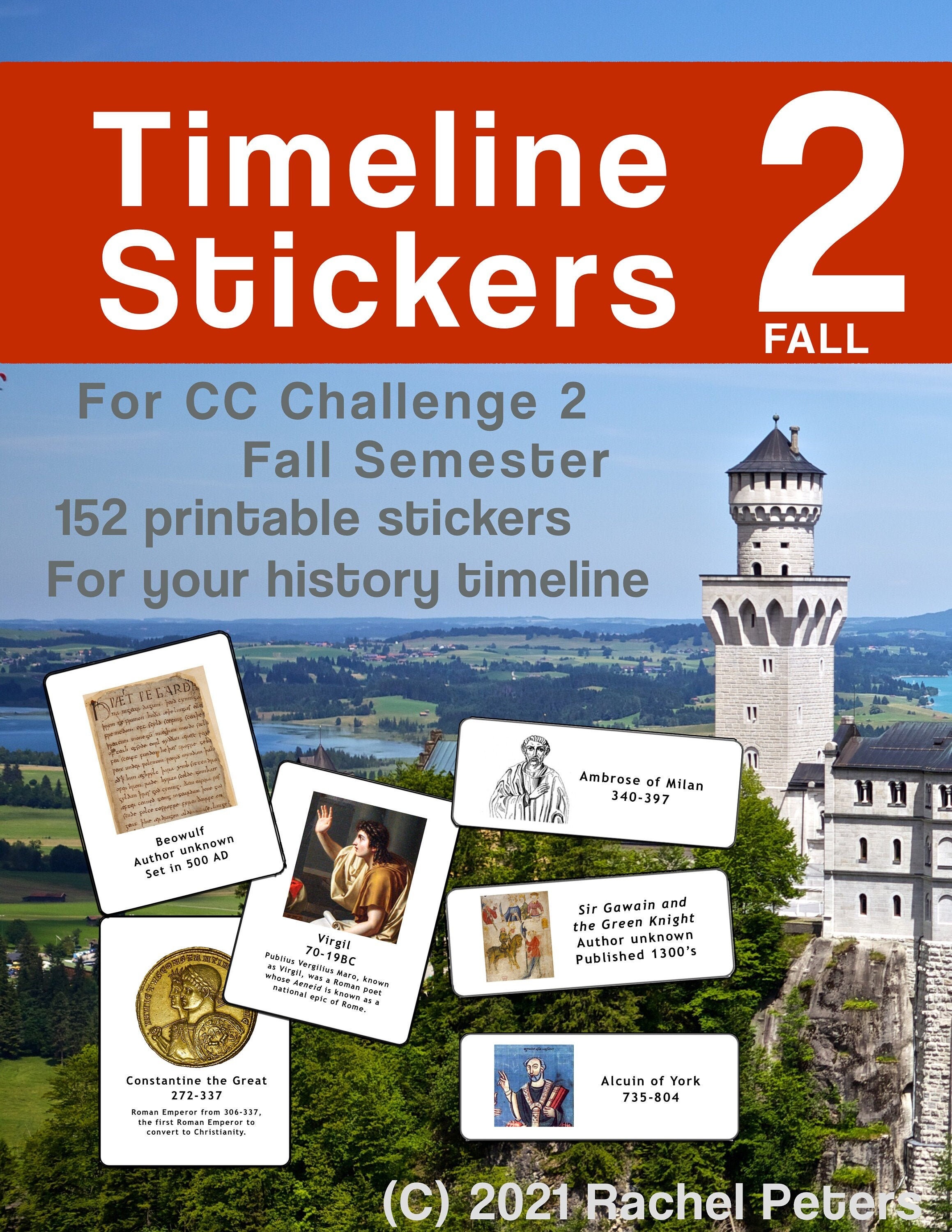 Timeline Stickers to Print for CC Challenge 2 Fall Semester - Etsy