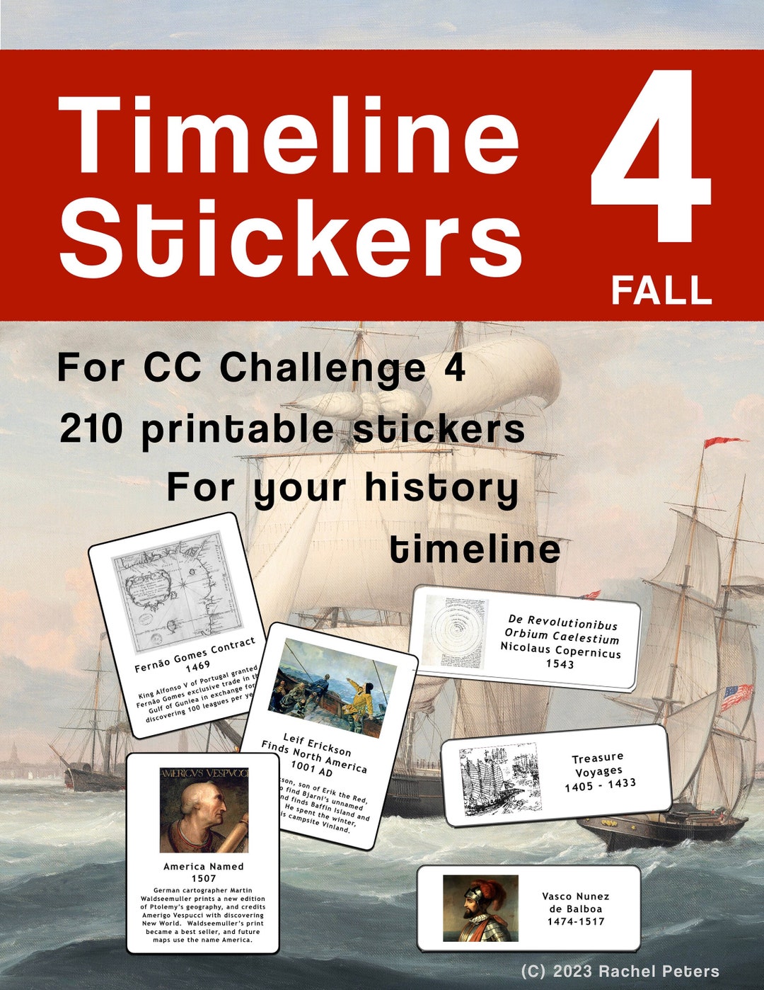 Timeline Stickers to Print for CC Challenge 4 Fall Semester - Etsy