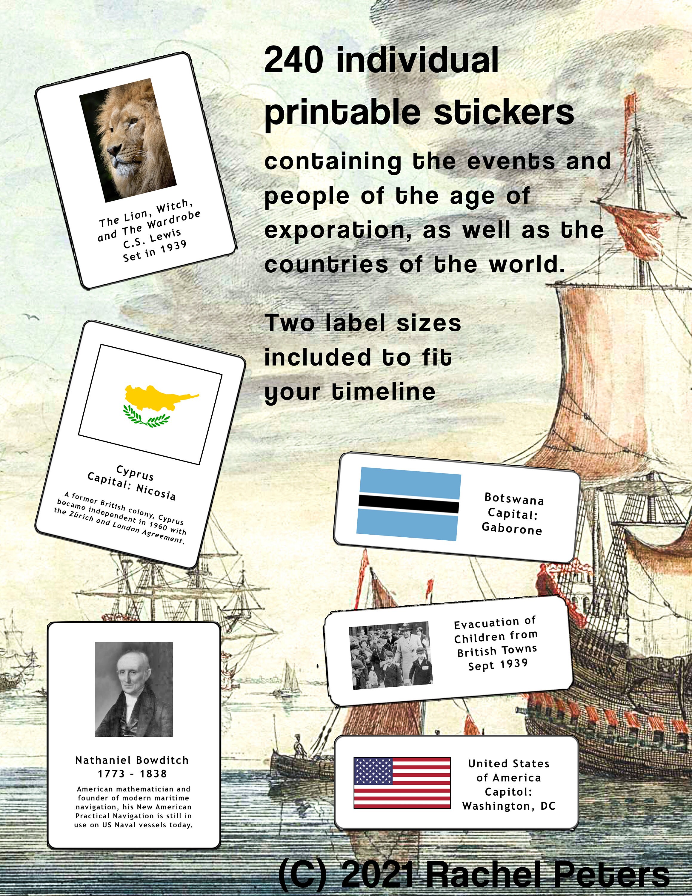 Timeline Stickers to Print for CC Challenge A - Etsy