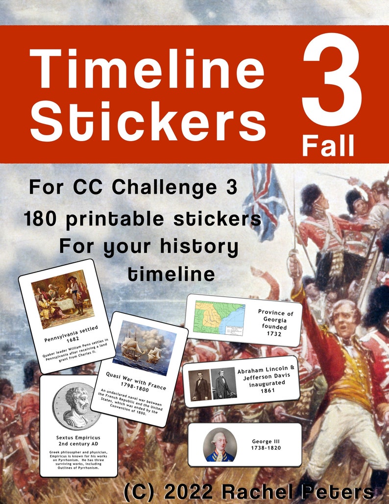 Timeline Stickers to Print for CC Challenge 3 Fall Semester - Etsy