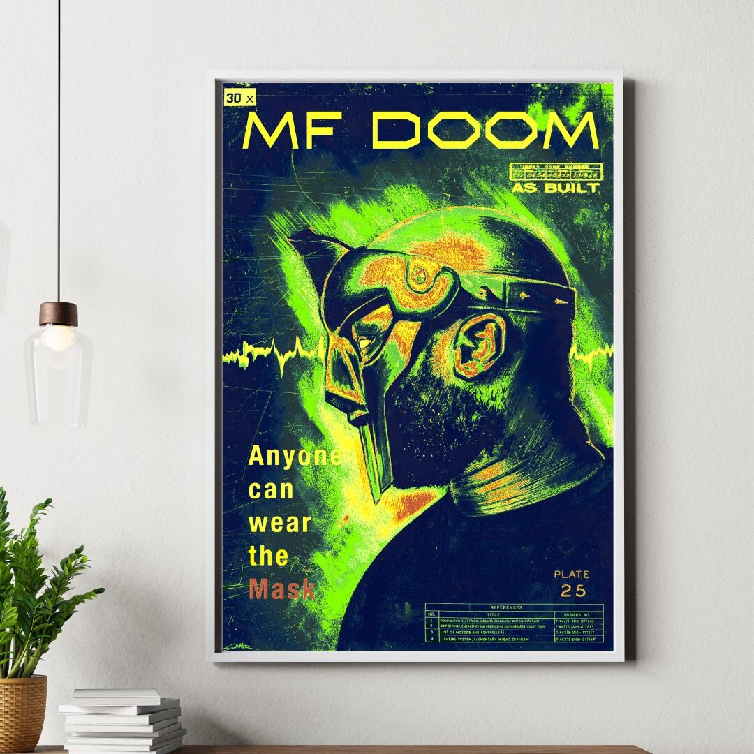 MF DOOM Artwork Poster Original Digital Painting, Home Deco Art Wall ...