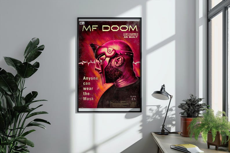 MF DOOM Digital Printable Artwork Wall Art Poster Download, Hip-hop ...