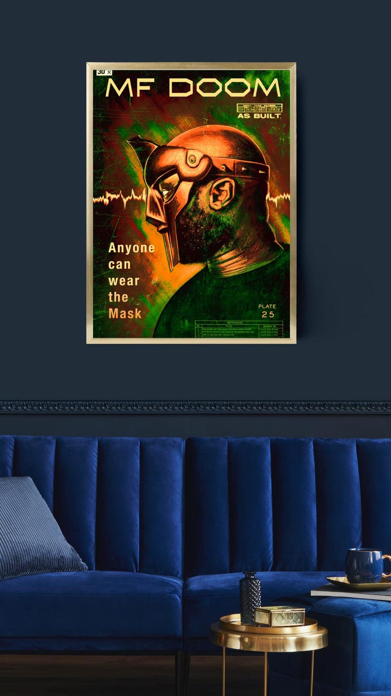 MF DOOM Digital Printable Artwork Wall Art Poster Download, Hip-hop ...