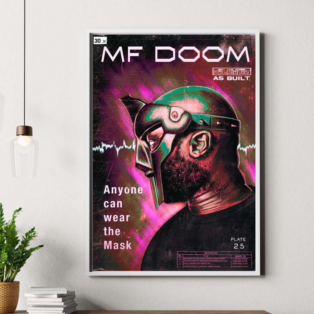 MF DOOM Artwork Poster Original Digital Illustration, Home Deco Art ...