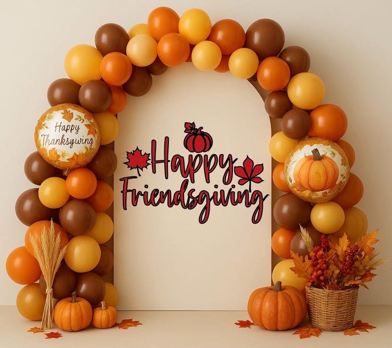 Custom Friendsgiving Party Backdrop, Friendsgiving Dinner Welcome Sign ...