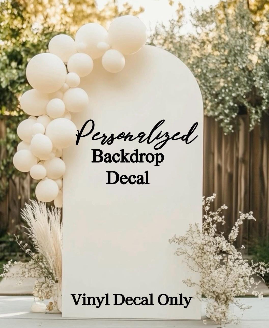 Custom Backdrop Decal - Wedding Decal - Birthday Party Decal - Bridal ...
