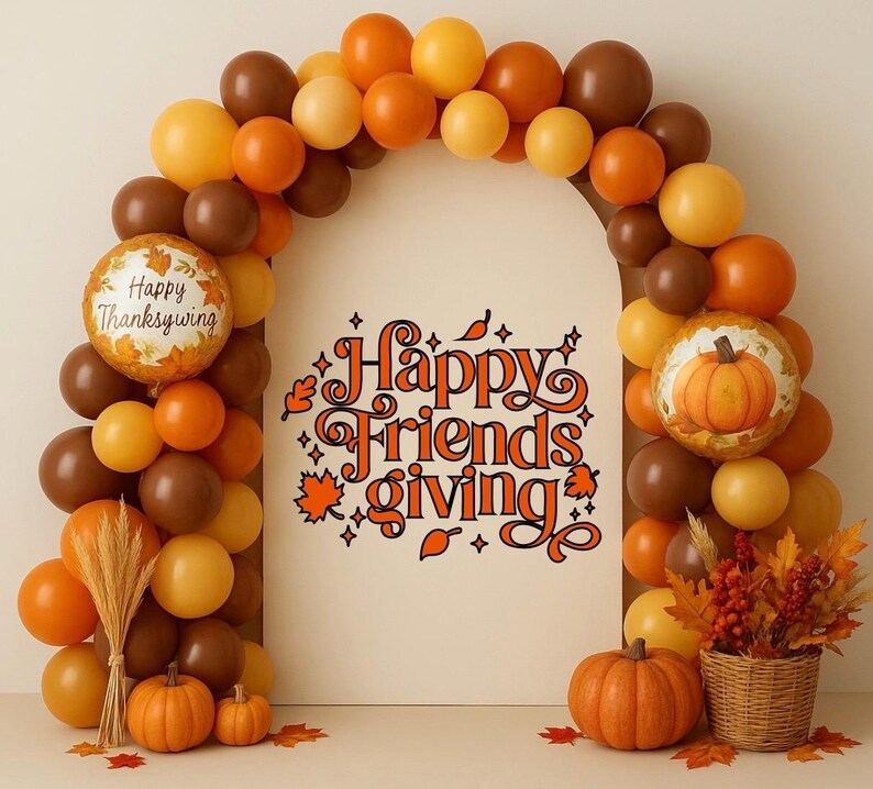 Custom Friendsgiving Party Backdrop, Friendsgiving Dinner Welcome Sign ...