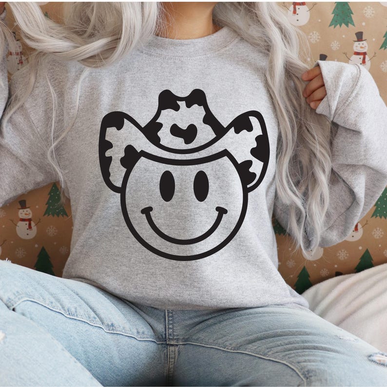 Cow Print Smiley Face Svg, Cow Print Smiley Face Png, Smiley Face Svg ...