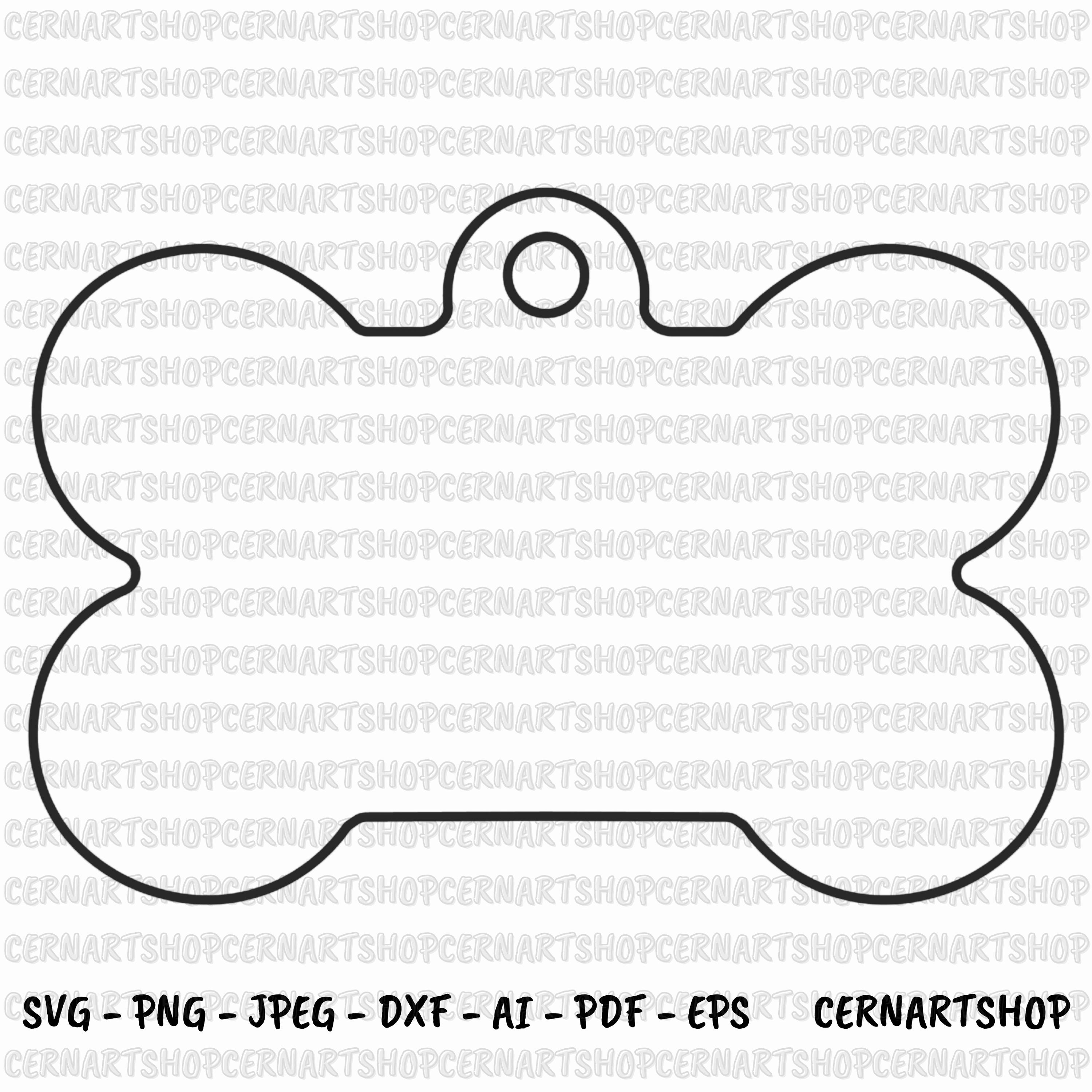 Blank Dog Bone SVG, Pet Tag Template (digital Download) - Etsy