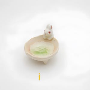 Hr Japan Japanese Ceramic Rabbit Handmade Craft Ceramic Key Coin Plate ...