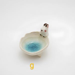 Hr Japan Japanese Ceramic Rabbit Handmade Craft Ceramic Key Coin Plate ...