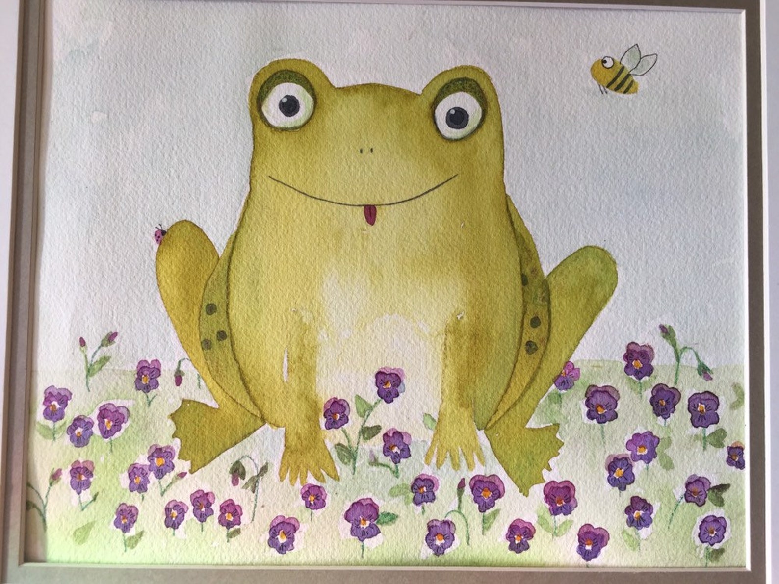 Frog Toad Original Watercolor Painting Children's Room - Etsy