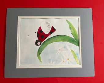 Ladybug Watercolor Print Garden Wall Art Nursery Decor - Etsy