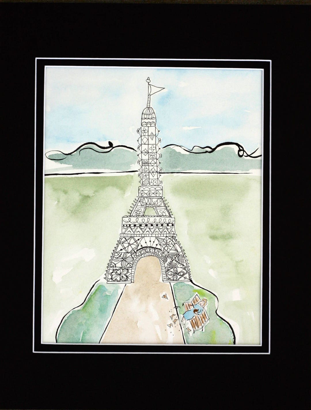 Eiffel Tower, Original Illustration, Paris, Pen and Ink Drawing ...