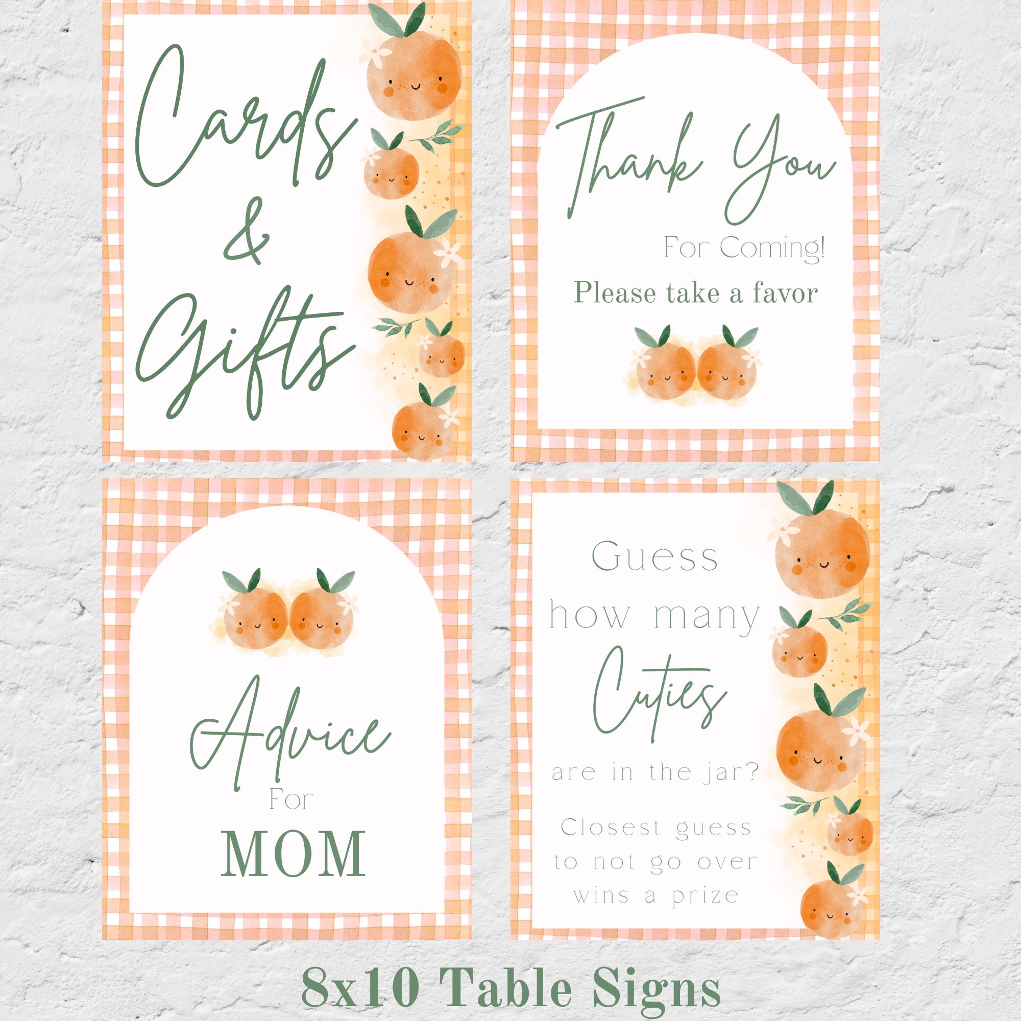 Little Cutie Baby Shower Table Signs, Little Cutie Party Decor ...