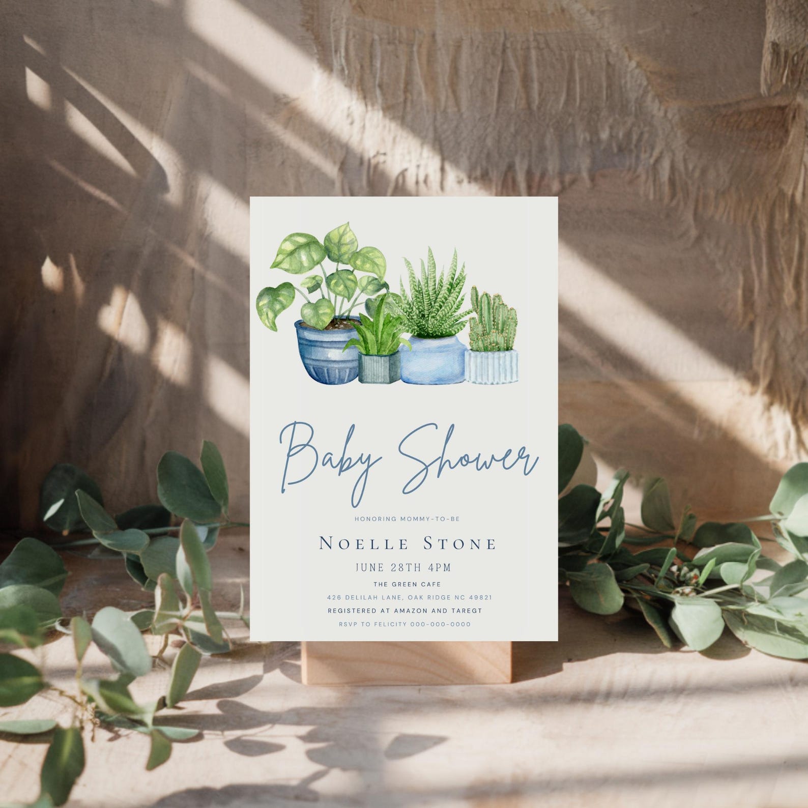 Botanical Succulent Baby Shower Theme, Gender Neutral Baby Shower ...