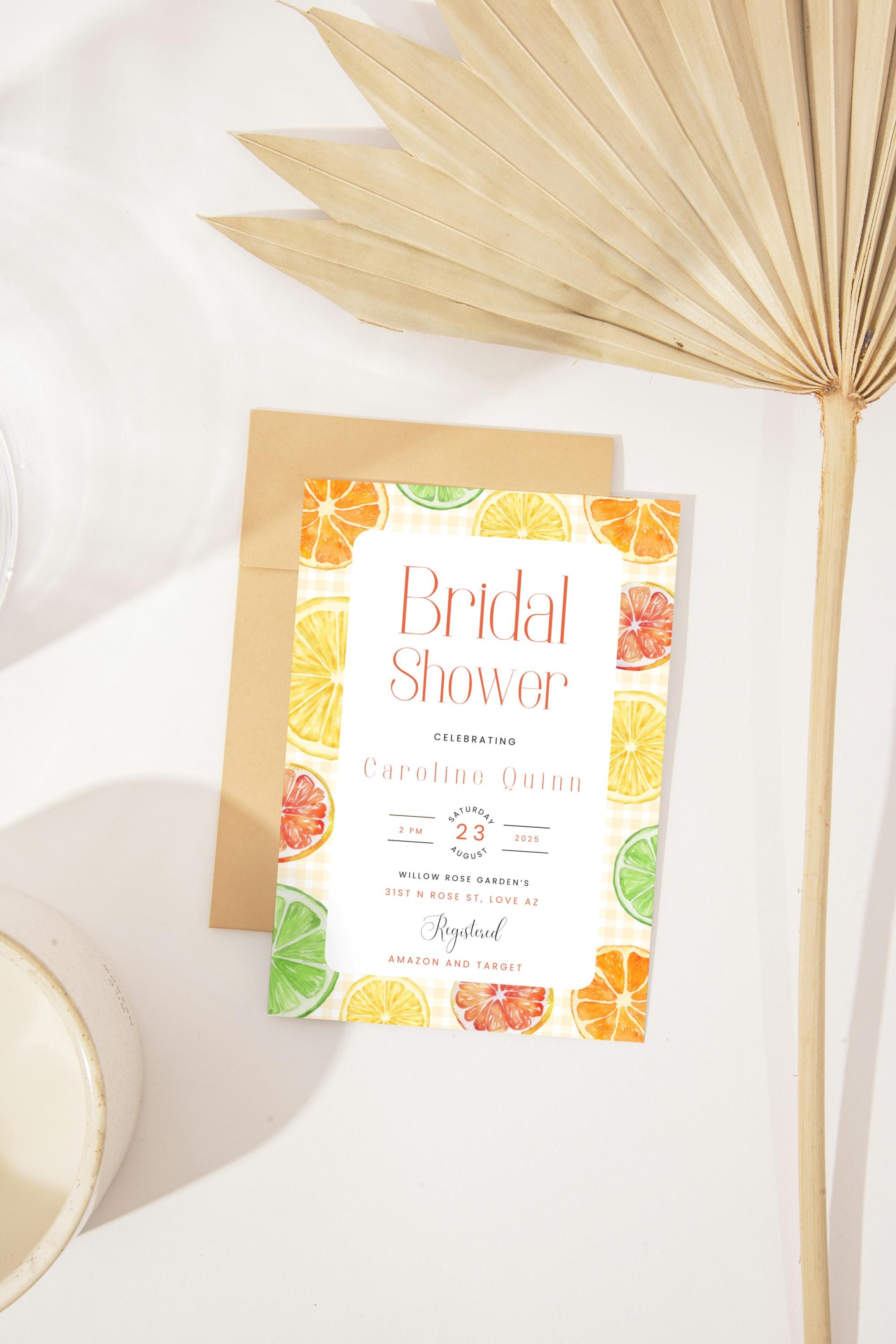 Citrus Bridal Shower Invitation - Digital Download - She's Found Her ...