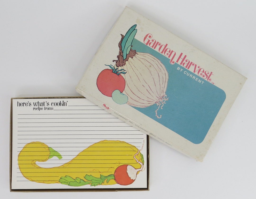 Vintage Recipe Cards Garden Harvest Vegetables From Current - Etsy