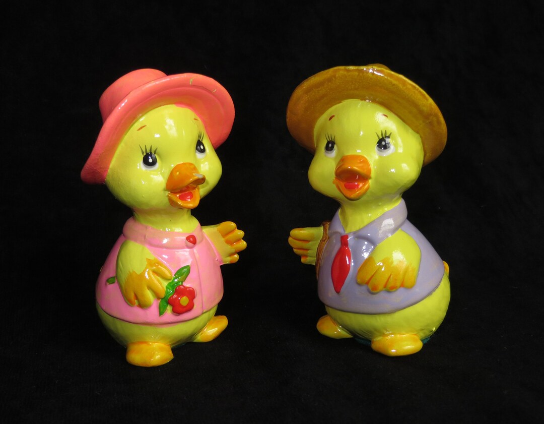 Vintage Paper Mache Baby Duck Easter Figurines - Etsy