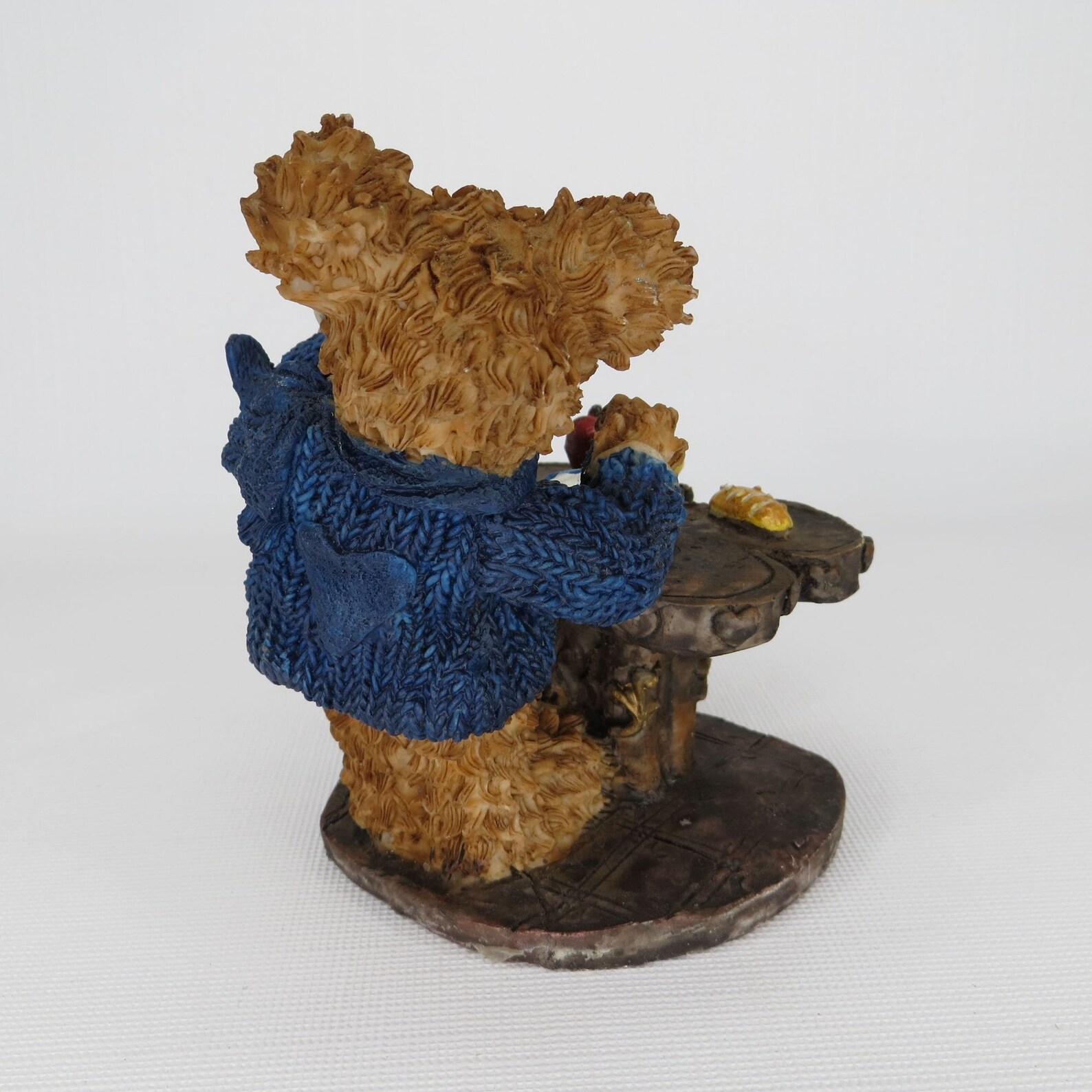 Cottage Style Teddy Bear Figurine Eating Meal Dinner Time | Etsy