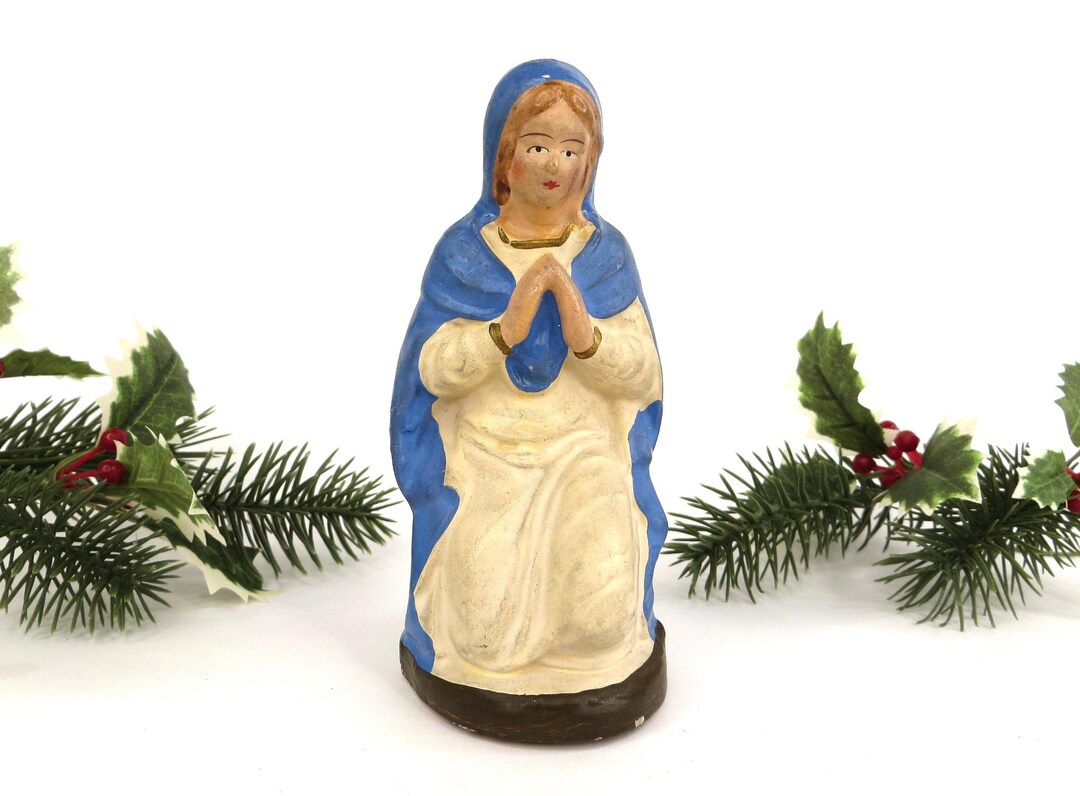 Vintage Virgin Mary Nativity Figure Made in Germany 4 1/2 Red Clay ...