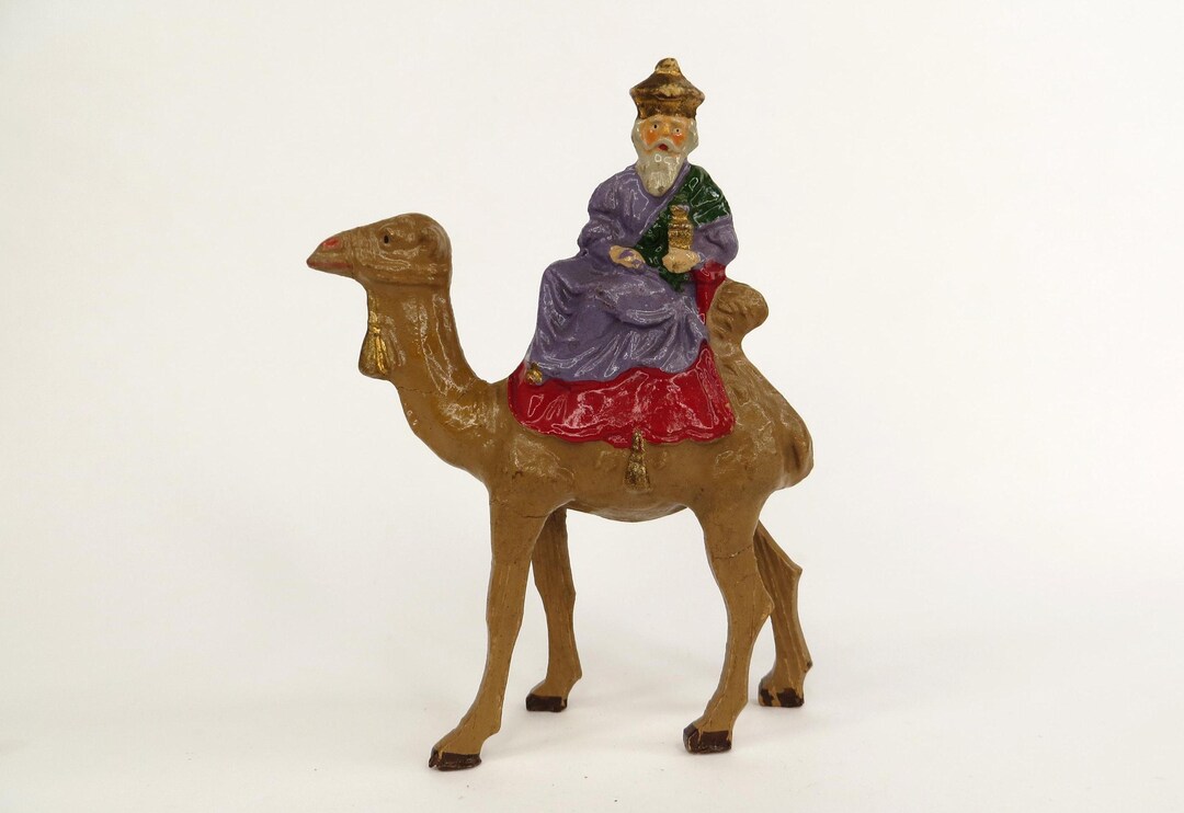 Vintage Paper Mache Camel With King Nativity Figure Made in Germany - Etsy