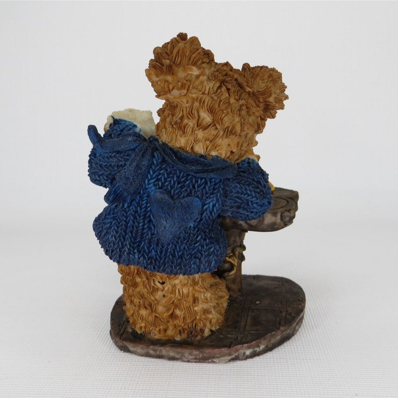 Cottage Style Teddy Bear Figurine Eating Meal Dinner Time | Etsy