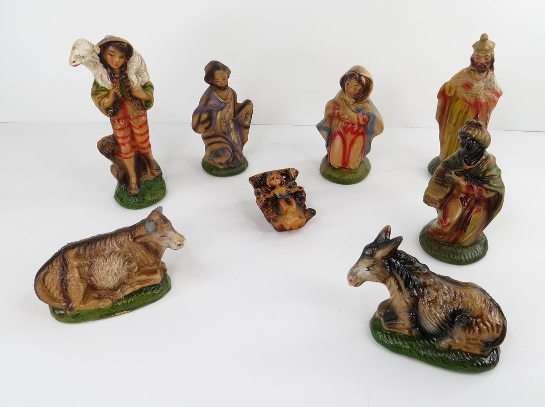 Vintage Ceramic Nativity Set Figures Made in Taiwan - Etsy