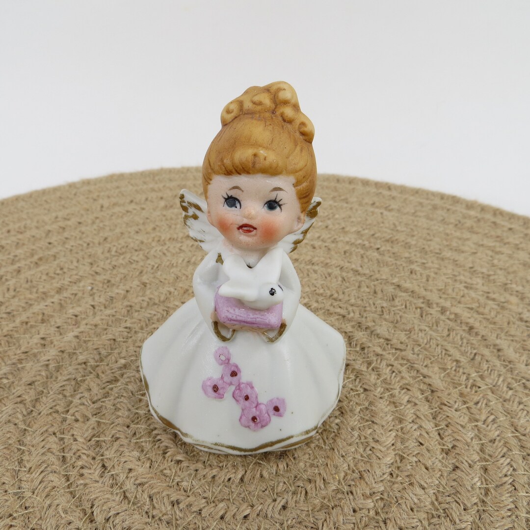 Vintage Angel Holding Dove Figurine by Lego - Etsy
