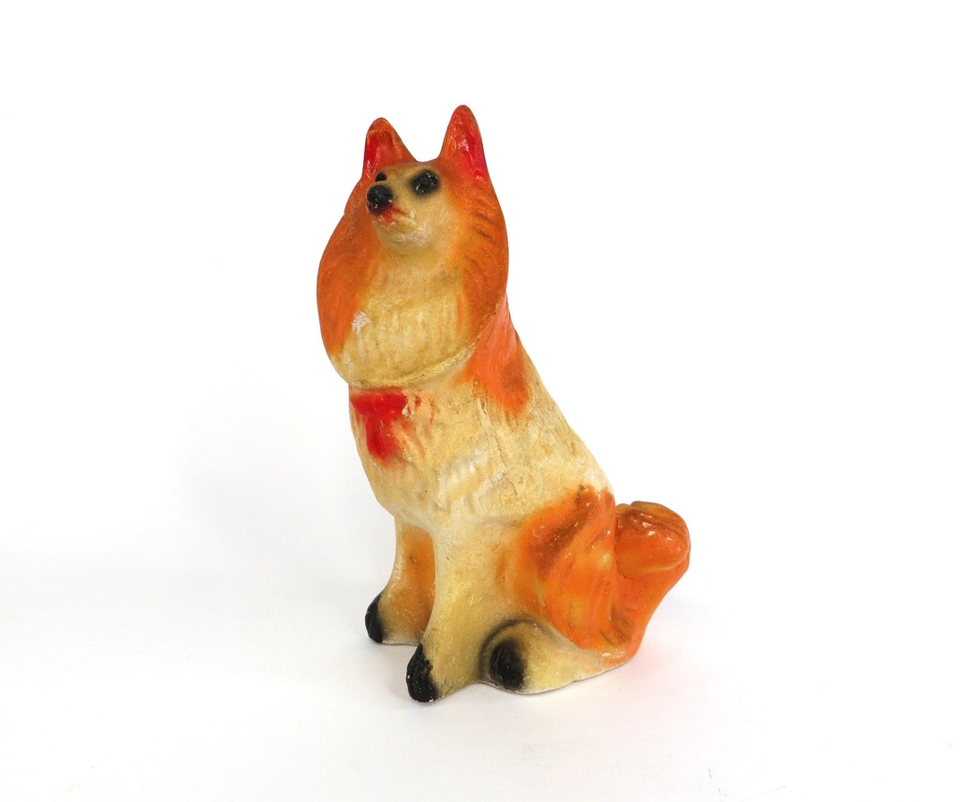 Vintage Chalkware Collie Dog Figurine Carnival Prize - Etsy