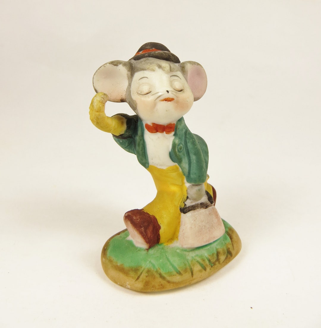 Vintage Mouse Figurine With Briefcase & Umbrella - Etsy