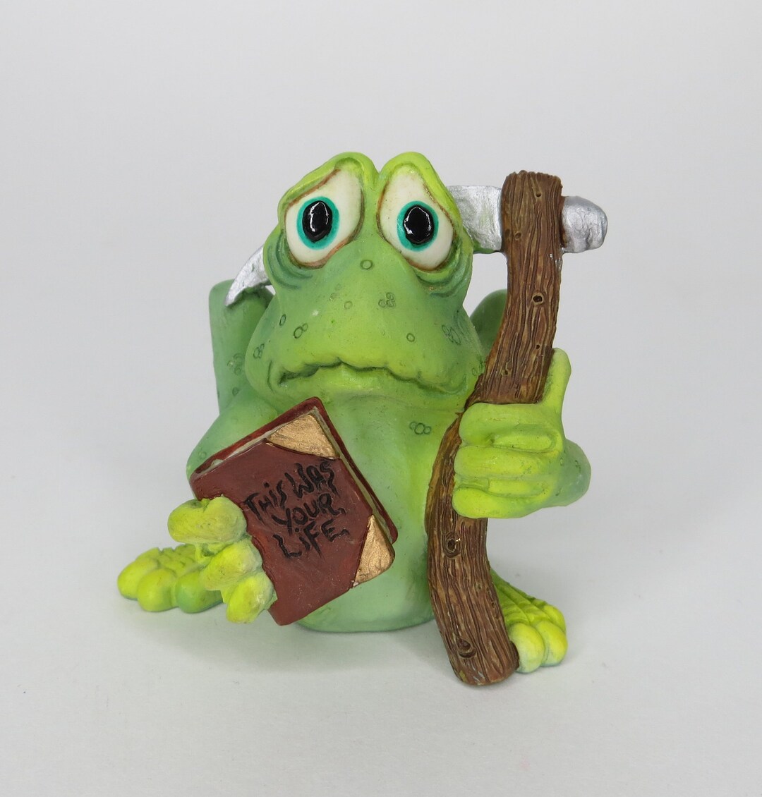 Vintage Sprogz Reaper Frog Figurine This Was Your Life Munro Holland ...