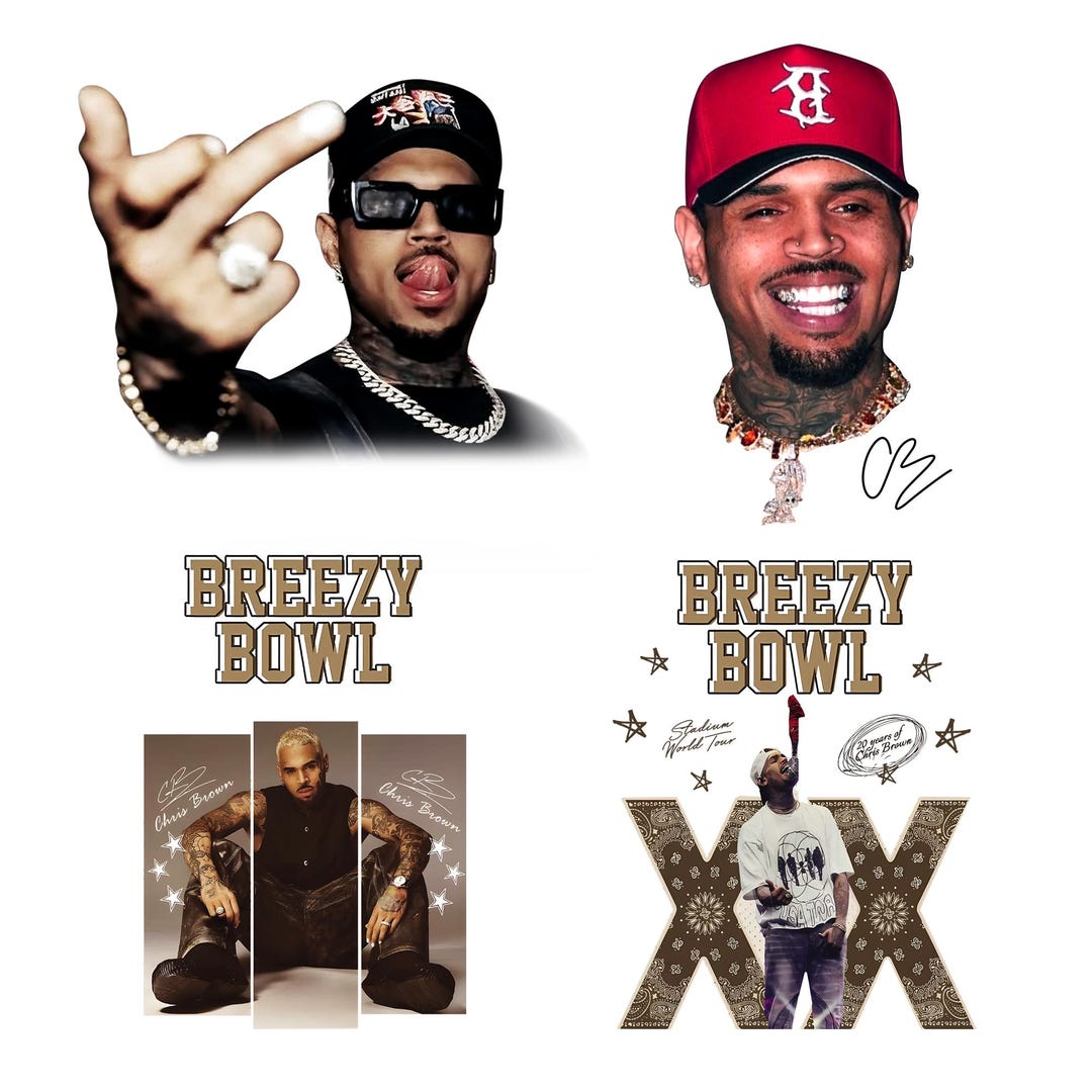 Chris Brown Breezy Bowl XX Tour 2025 PNG Design, Chris Brown Middle ...
