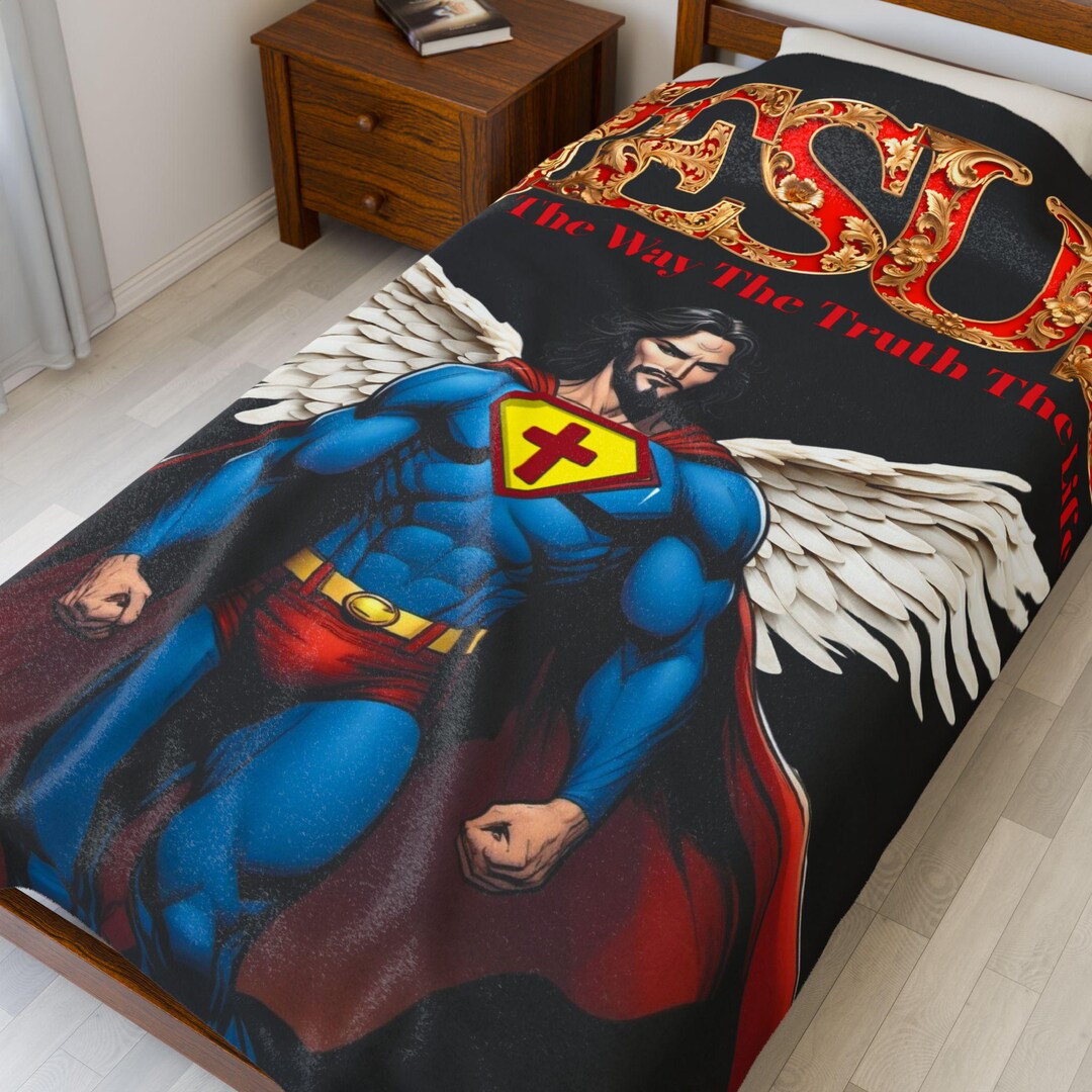 Soft Blanket - Jesus Christ Superhero Design, Religious Fleece Throw ...