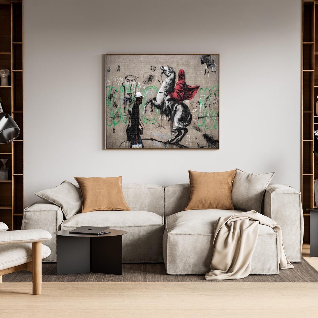Banksy's Napoleon Passing the Alps Canvas Painting, Housewarming Gifts ...