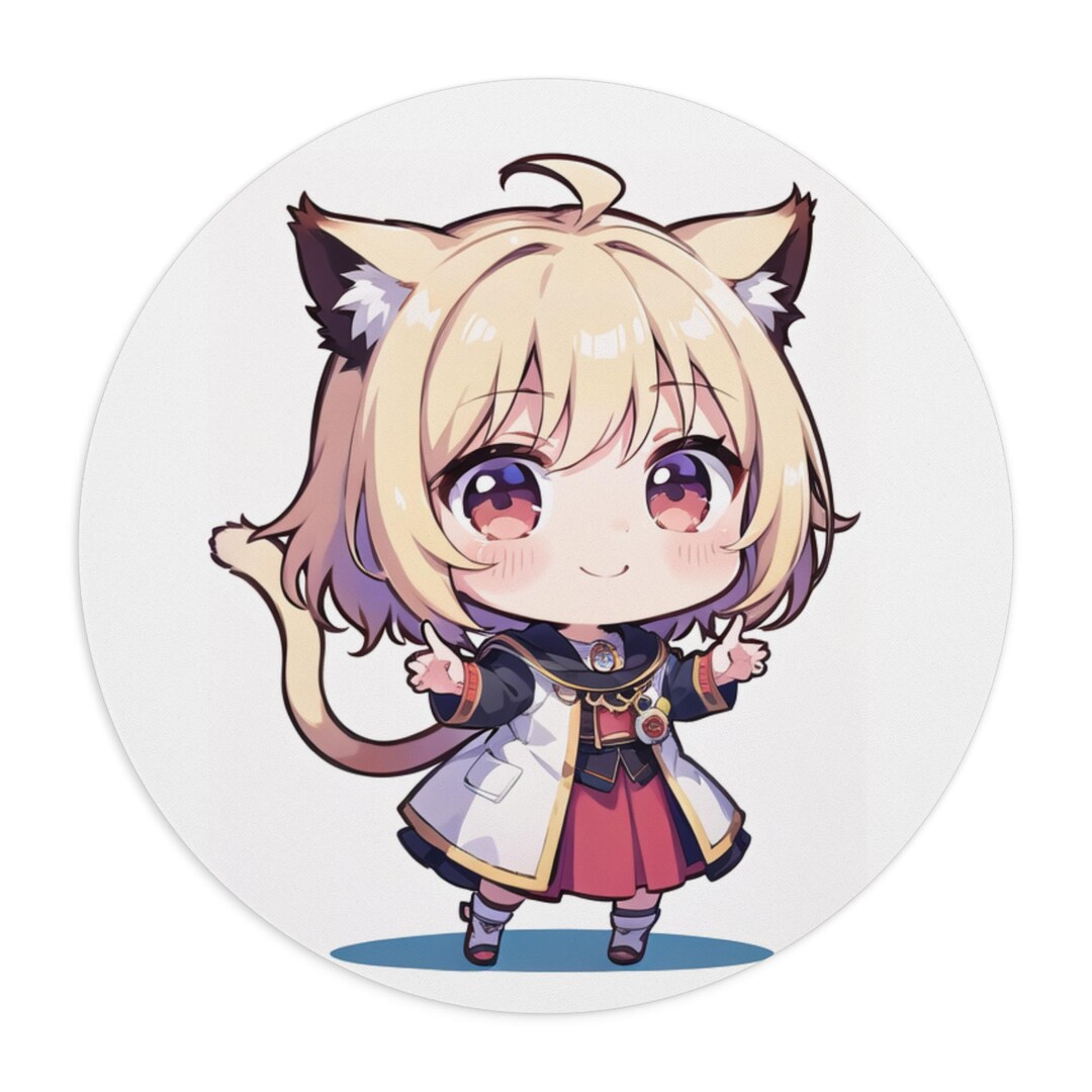 Mouse Pad Chibi Cat Ear Girl Energy Anime Design - Etsy 日本