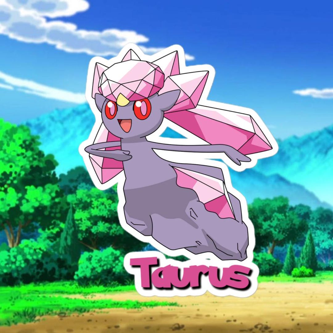 Taurus Zodiac Pokemon Diance Sticker - Etsy