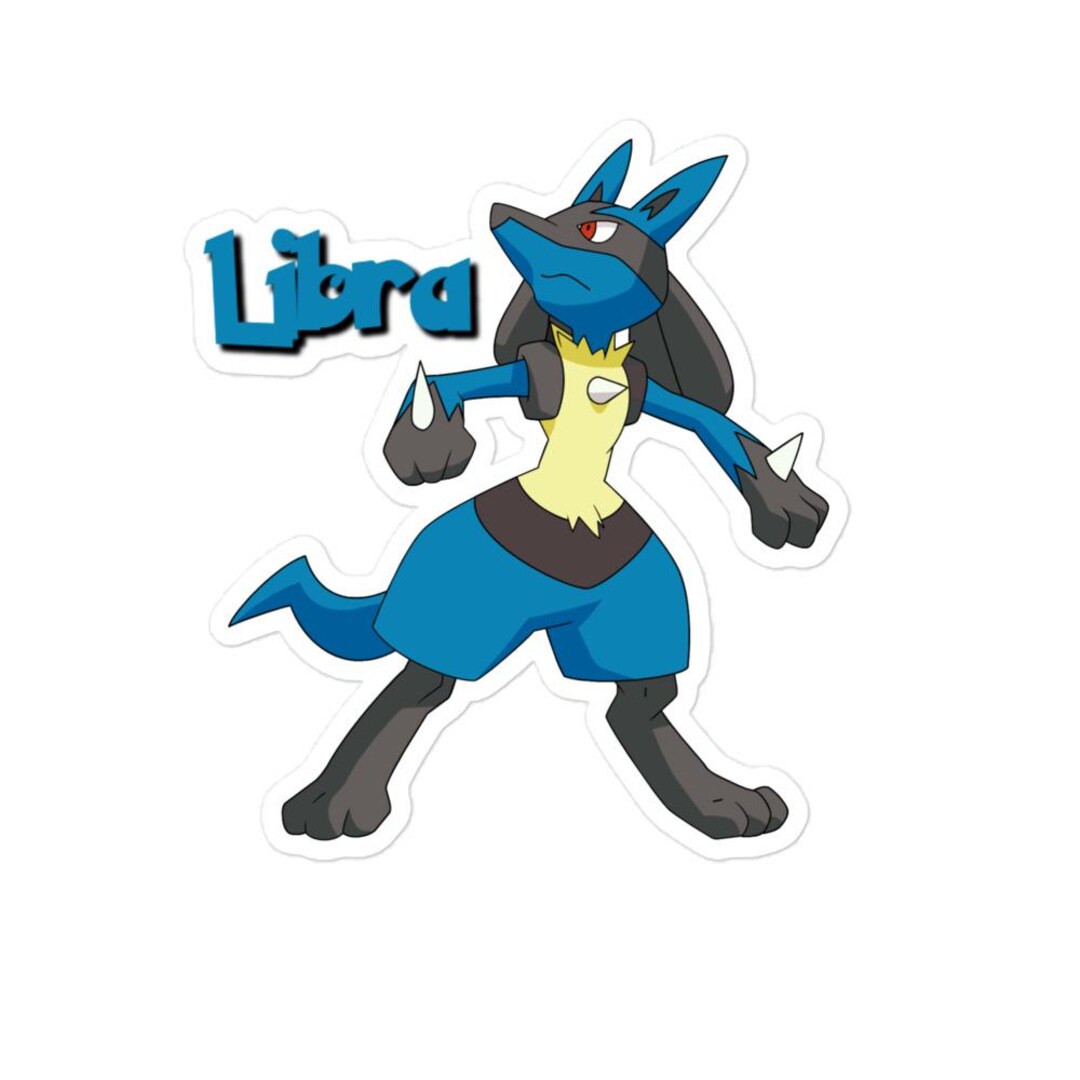 Libra Zodiac Pokemon Lucario Sticker - Etsy