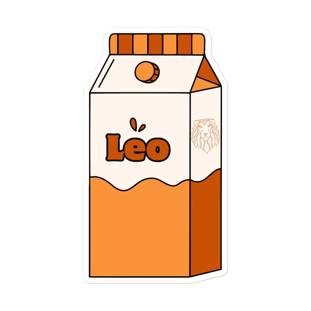 Leo Milk Carton Sticker - Etsy