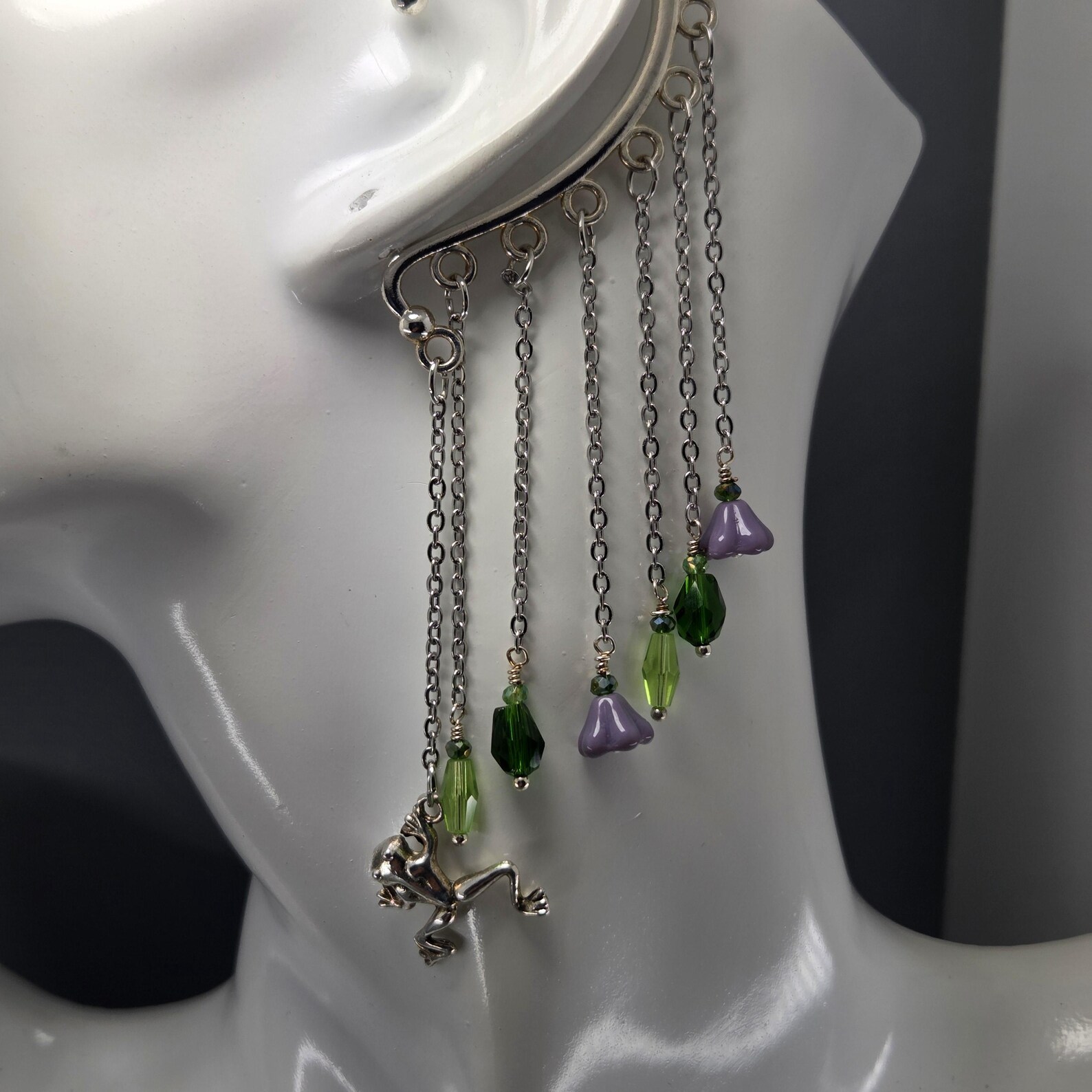 Silver Frog Ear Cuffs Toad Ear Wrap No Piercing Earrings Pair or Single ...