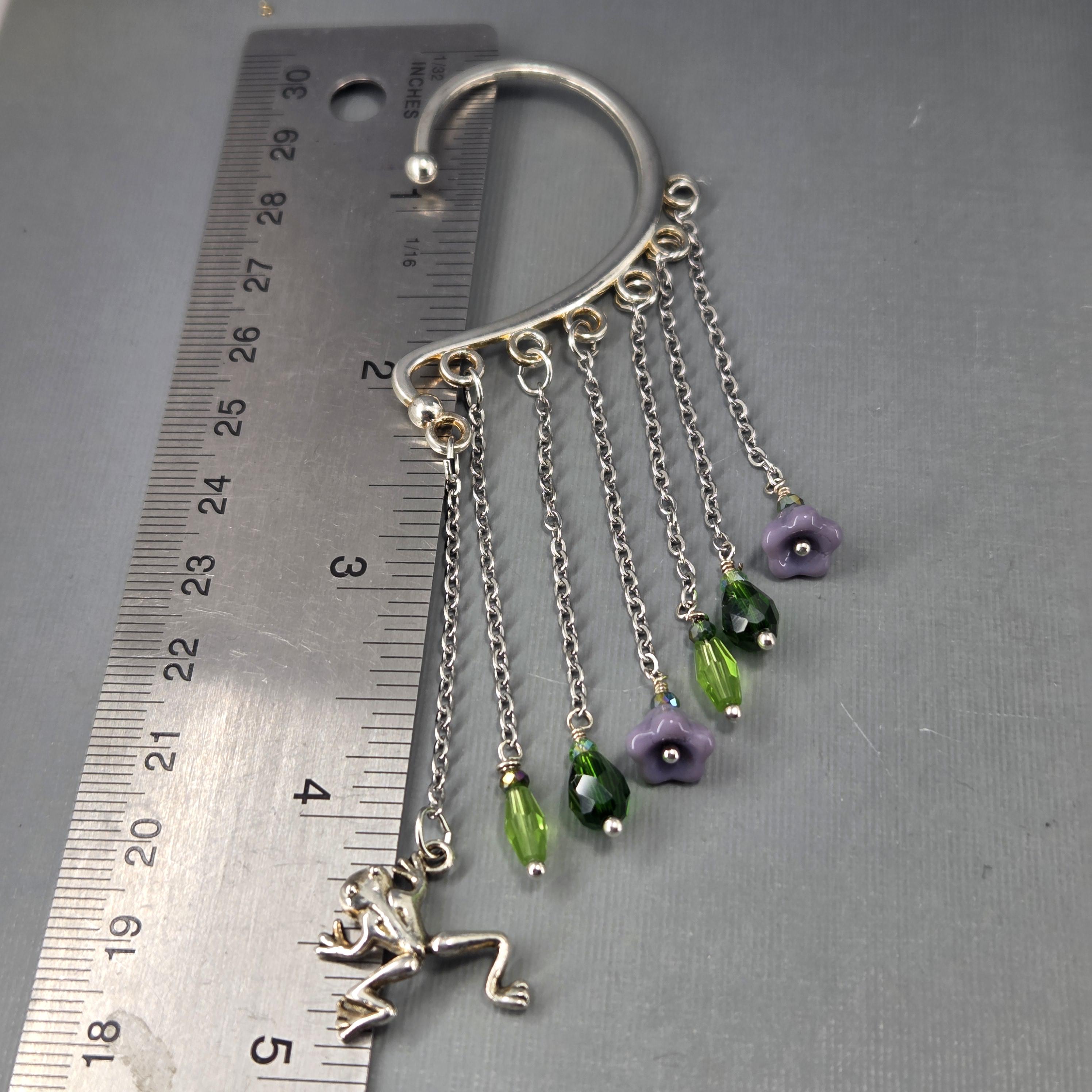 Silver Frog Ear Cuffs Toad Ear Wrap No Piercing Earrings Pair or Single ...